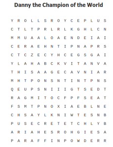 Danny the Champion of the World Word Find – Roald Dahl Fans
